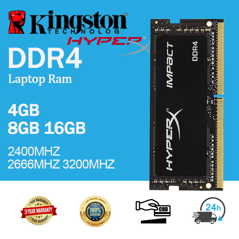 24h เรือ Kingston Hyperx DDR4 RAM 4GB 8GB 16GB Memória แล ็ ปท ็ อป RAM DDR4 2133 2400 2666 ...