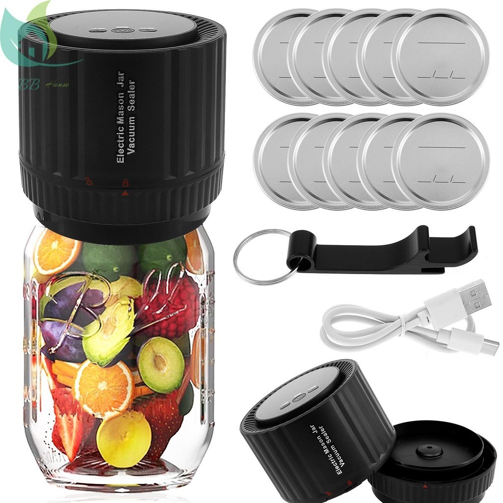 ไฟฟ ้ า Mason Jar เครื ่ องซีลสูญญากาศชุด USB ชาร ์ จ Canning เครื ่ อง ...
