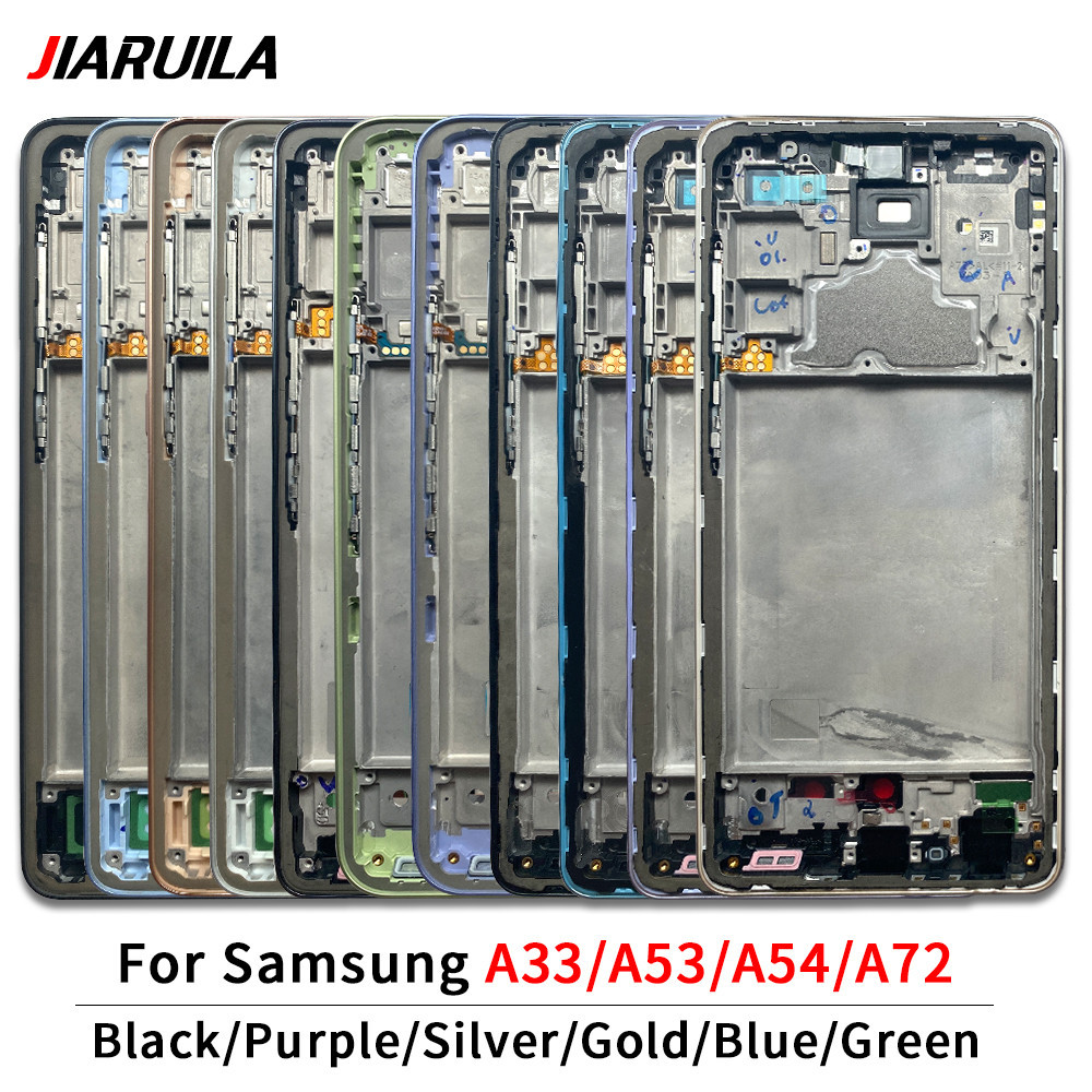 สําหรับ Samsung A33 A53 A72 A54 5G กลางกรอบด ้ านหน ้ าฝาครอบแชสซีแผ ่ นหลัง LCD ผู ้ ถือเปลี ่ ...