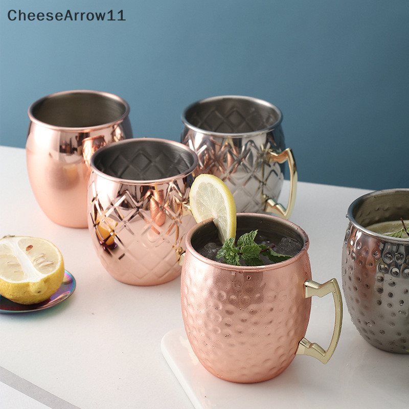 Che 530ml Moscow Mule แก ้ วทองแดงแก ้ วโลหะถ ้ วยสแตนเลส Hammered ...