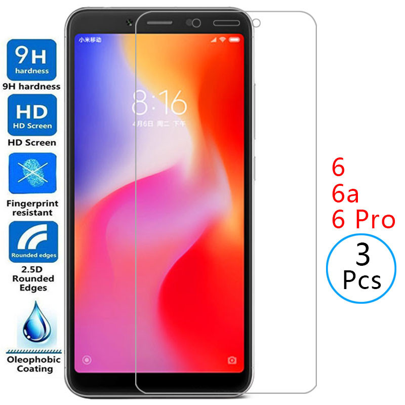 กระจกนิรภัยป้องกันสําหรับ xiaomi redmi 6a 6 Pro ป้องกันหน้าจอบน redmi6 ...