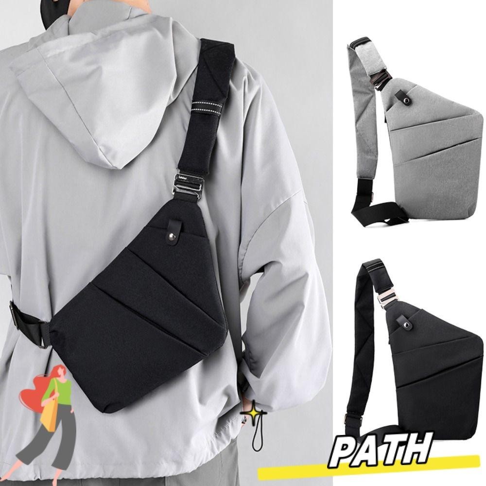 Path Travel Sling Bag, Nylon Anti-theft Small Chest Bag, Zipper Large ...
