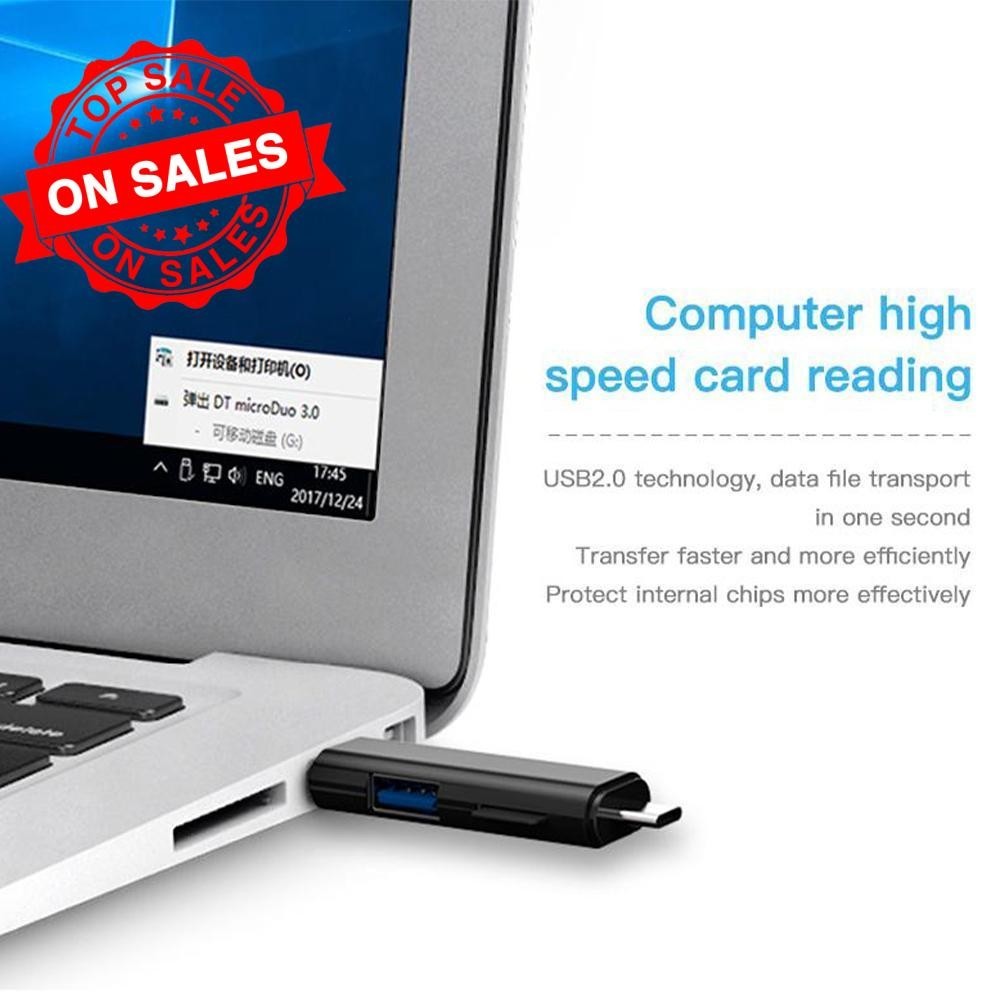 Vention Mini Smart Card Reader Otg Usb 3020 Sd Tf Card Reader 5gbps ...