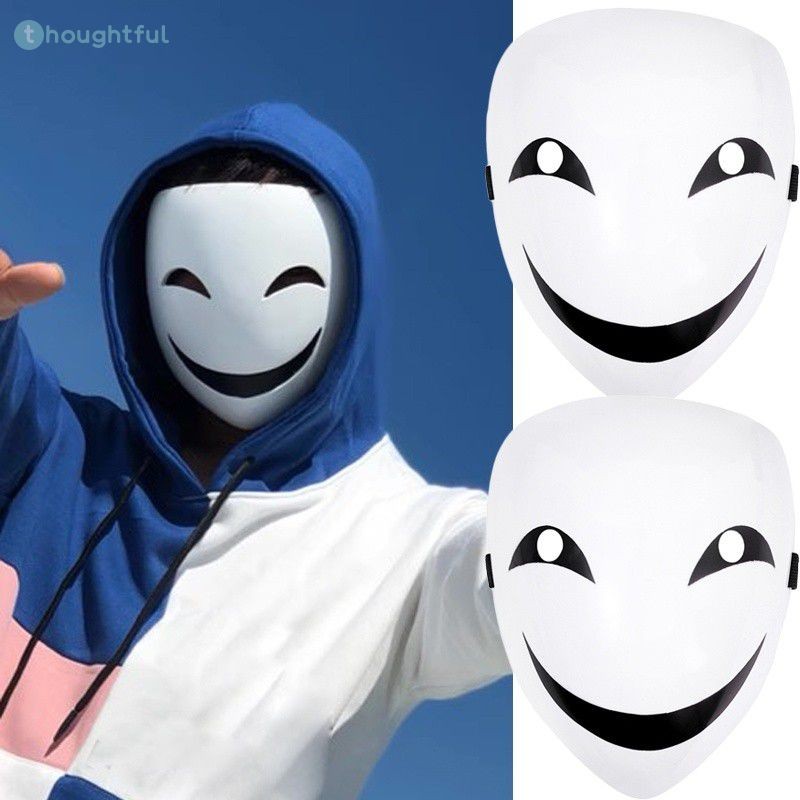 หน้ากากยิ้ม PVC สีดำของ Black Covenant ปลอมตัวเป็นหน้าผี ตัวตลกรูปตัววี ...