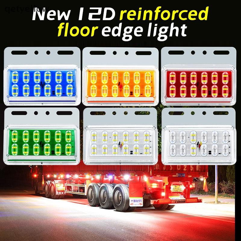 Qetyellow 24V LED รถบรรทุกด้านข้าง Marker Light Clearance โคมไฟไฟท้ายไฟ ...