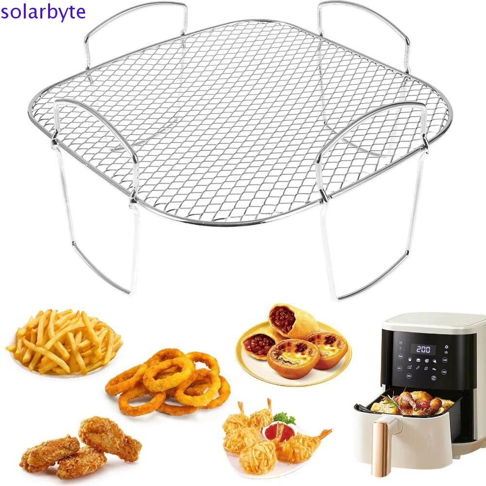 Solarbyte Air Fryer Baking Rack,ตาข่ายสแตนเลสสนิมเตาอบย่างSelf,สแควร์Stackableทนความร้อน ...