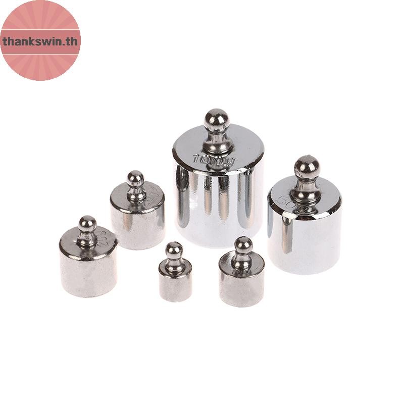 Thankswin 6 ชิ้น/เซ็ตใหม่เครื่องมือครัวบ้าน 5g 10g 20g 50g 100g กรัมชุดสอบเทียบที่ถูกต้อง Chrome ...