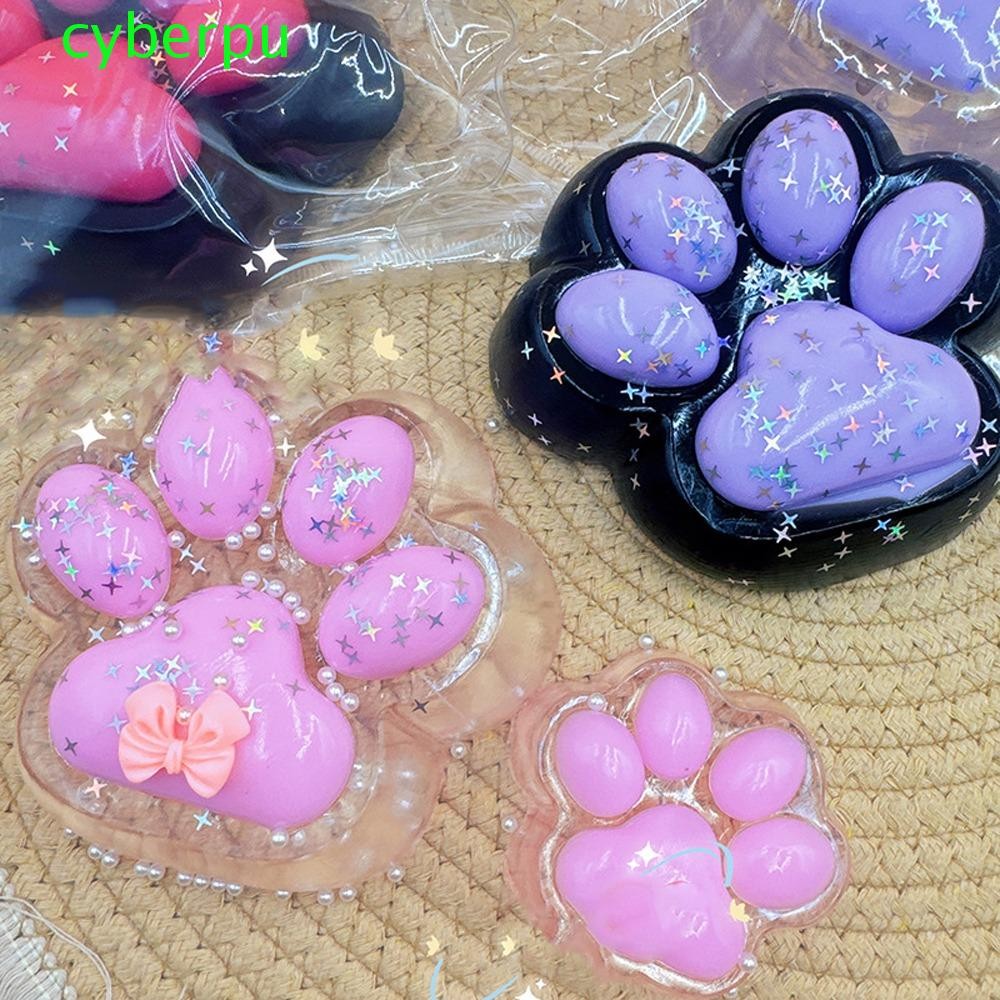 Cyberpulse การ์ตูน Fidget ของเล่น, ซิลิโคนช้า Rebound Cat Paw Squeeze ...