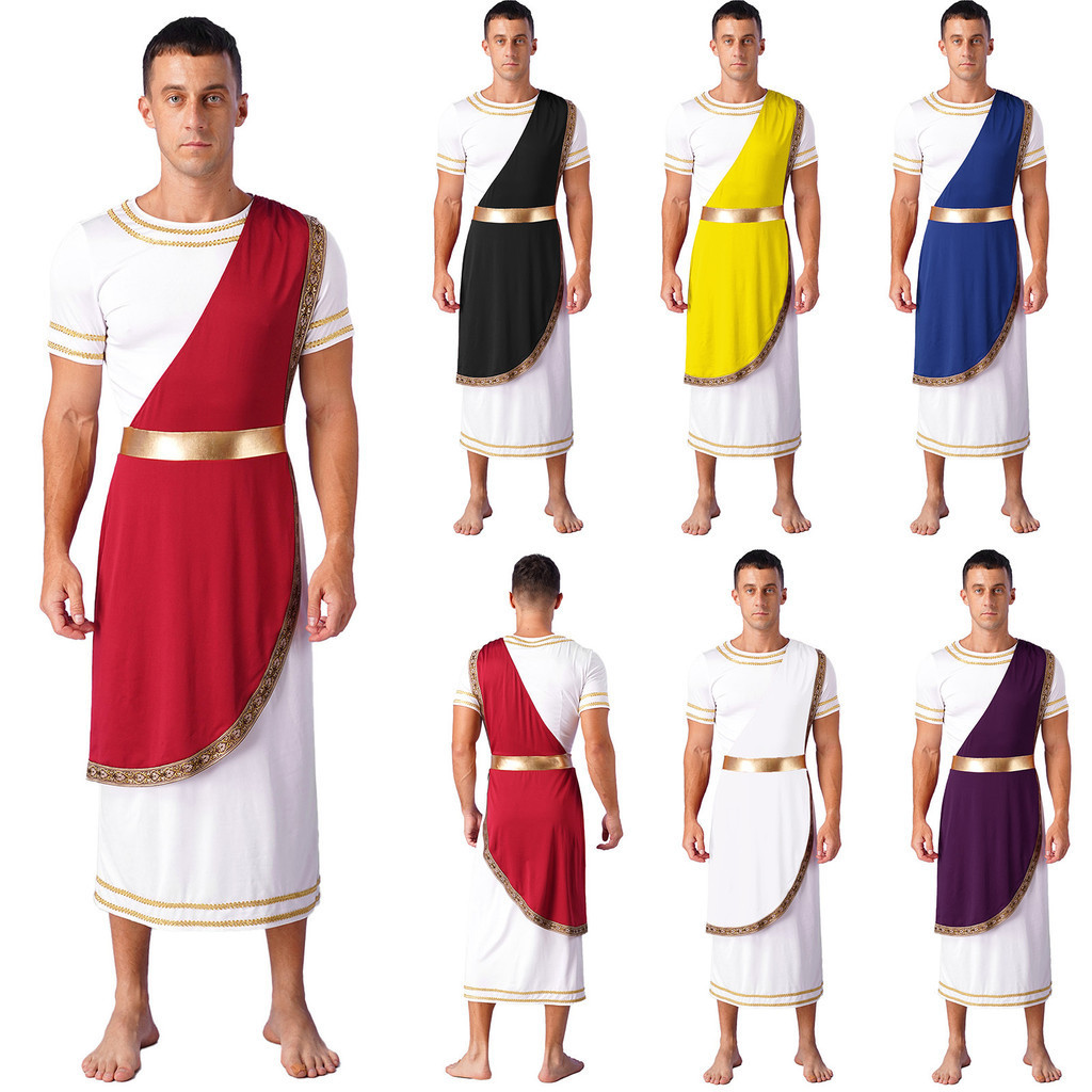 Yeahdor Mens Toga Costume ผู้ใหญ่ Greek God Roman Party Accessories Set ...