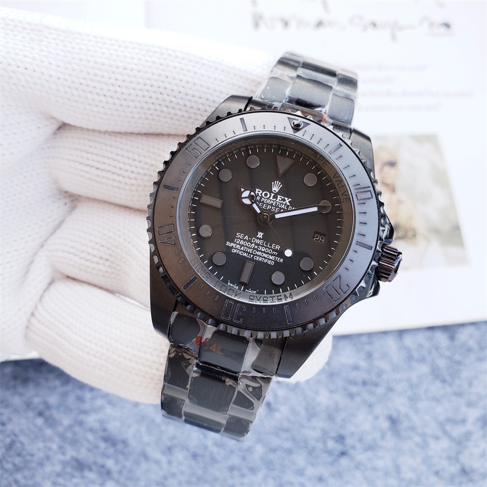 R ROLEX ROLEX rx Sea Messenger Series นาฬิกาสวิสสีดําแฟชั ่ น High-End Mechanical Movement 43 มม ...