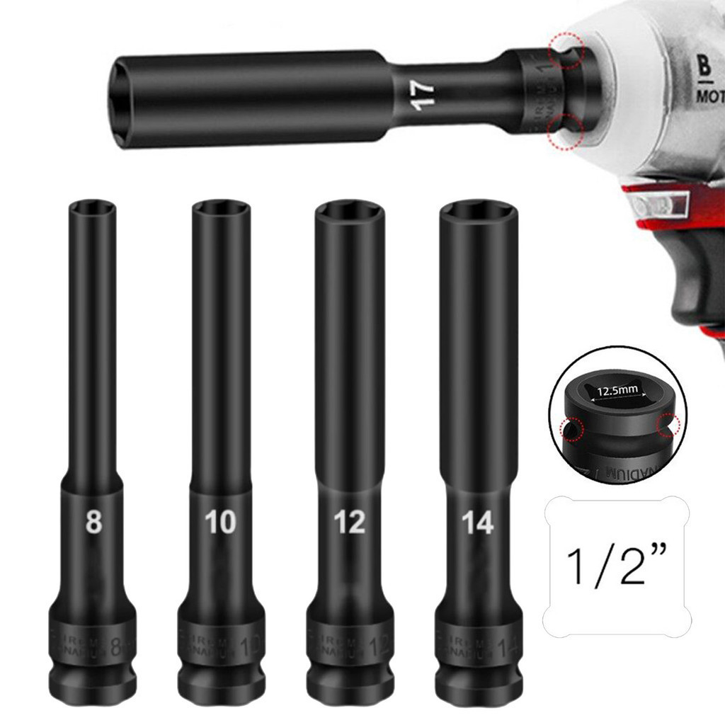 666 Tool 1/2นิ้ ลูกบ๊อกบล็อกลม ลูกบล็อค ยาว128mmชุดลูกบล็อกดำ ปากหกเหลี่ยม สีดำลูกบล็อก ชุดลูก ...