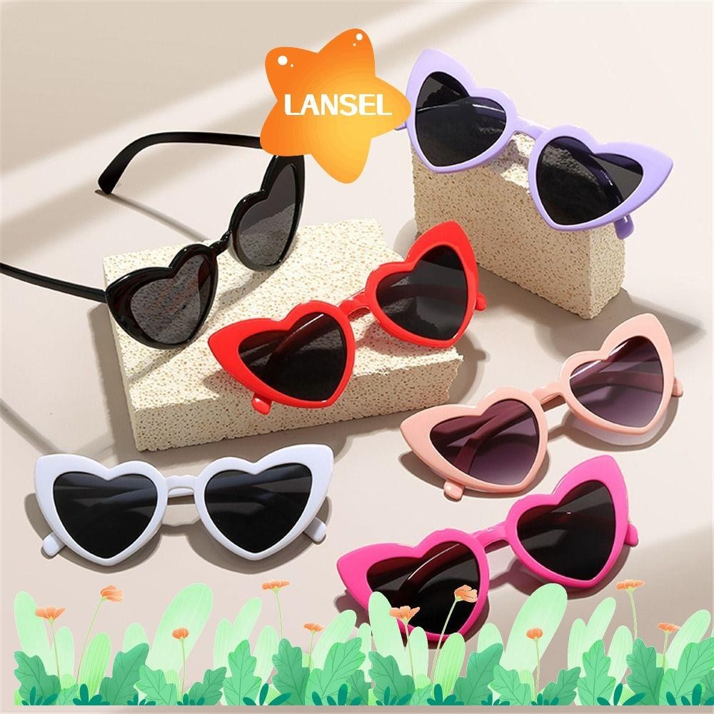 Lansel Pink Heart Sun Glasses, UV Protection Irregular Heart-Shaped ...