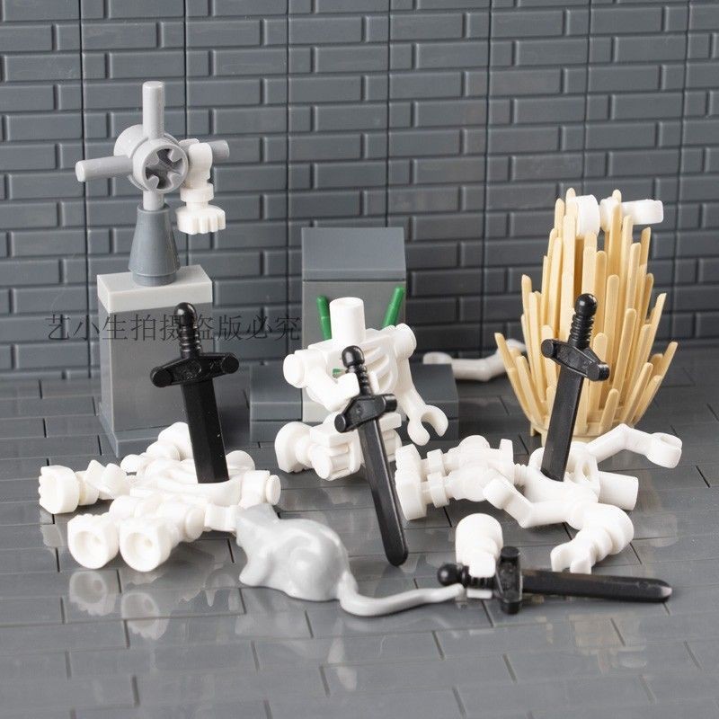 อนุภาคขนาดเล็ก Minifigure Building Blocks Body Parts Skeleton Frame ฮา ...