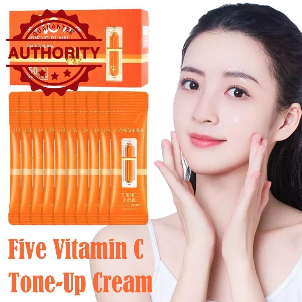 วิตามินซี Toneup Cream 2g มอยซ์เจอไรเซอร์ปกปิด Isolate Beauty Base สําหรับการแต่งหน้าคนขี้เกียจ ...