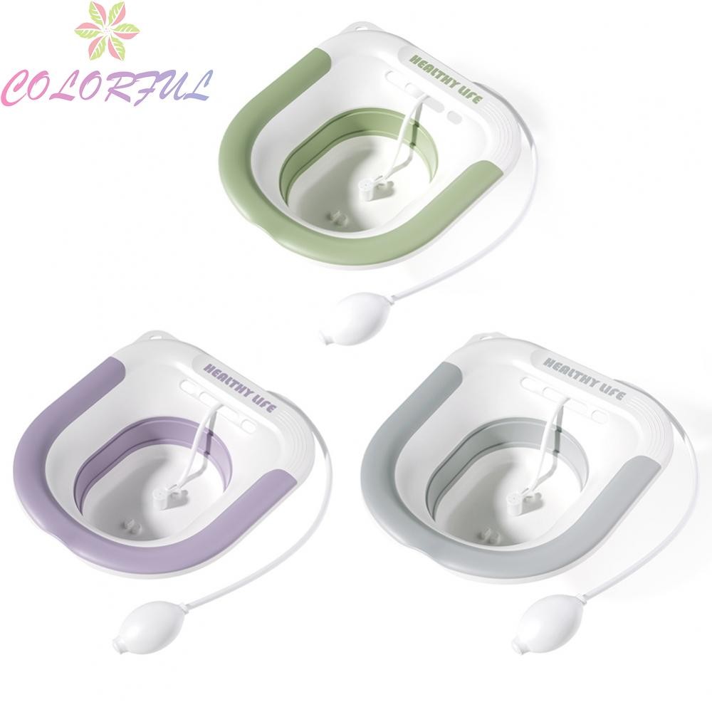 Toilet Sitz Bath 1 Pc สะดวก สีเขียว/ชมพู/ม่วง PP+TPR ประหยัดพื้นที่ ...