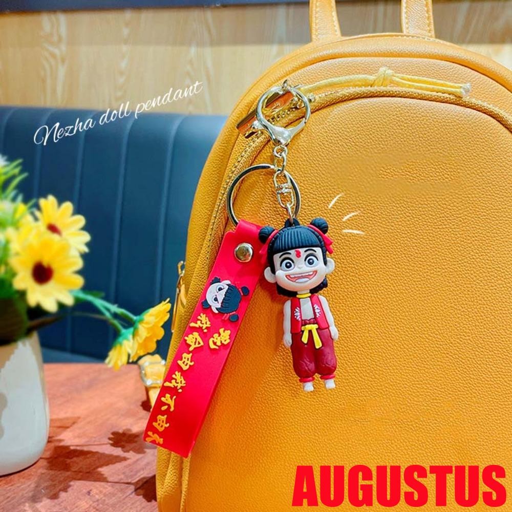 Augustus Ne Zha พวงกุญแจตุ๊กตา, Kawaii Silica Gel Expression NeZha ...