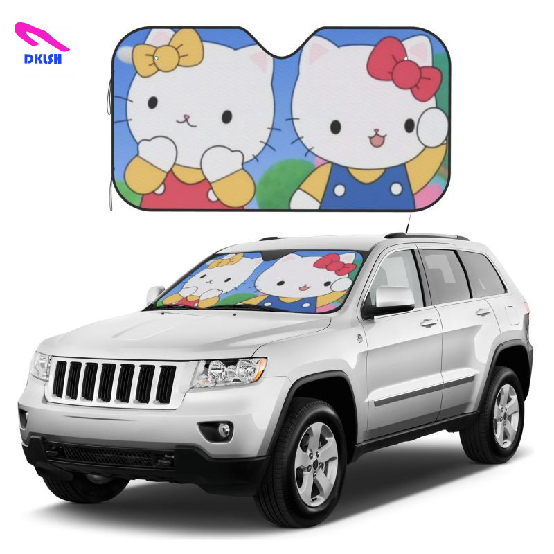 Hello Kittyกระจกบังแดดรถพับ UV Ray Reflector Auto หน้าต่างด้านหน้า Sun ...