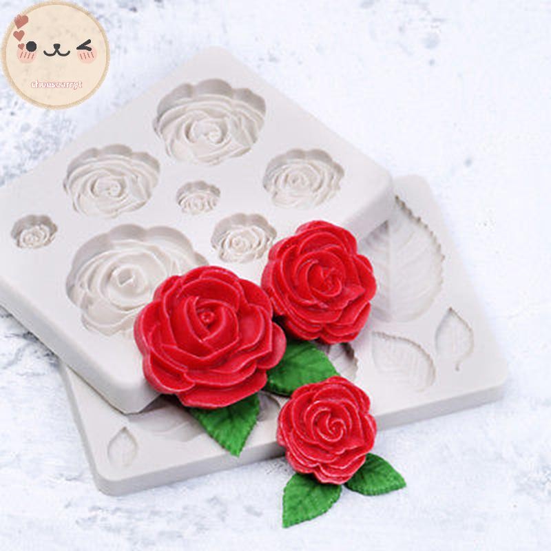 Chee 3D Rose ดอกไม้ซิลิโคน Fondant ช็อกโกแลต Mould เค้กตกแต่ง ...
