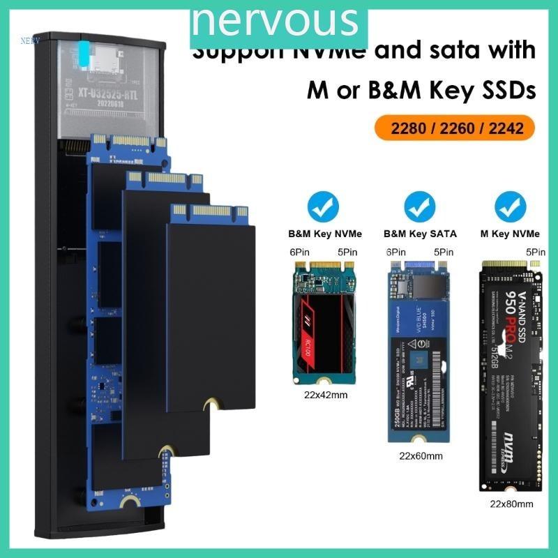 Nerv m 2 NVMe SSD Enclosure 10Gbps USB 3 1 ถึง m 2 SSD Housing Box เคส ...