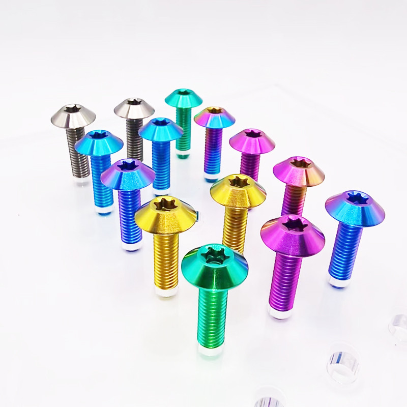 Gr5/tc4 รถจักรยานยนต์ CNC ไทเทเนียม M5 M6 Yamaha Honda Sensory Fender Bolt Cowling Bolt ปุ่มหัว ...