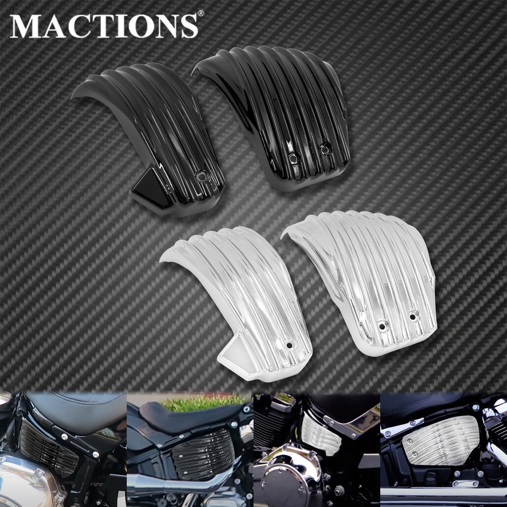 YJ Motorcycle ABS Plastic Battery Side Covers Black/Chrome For Harley ...