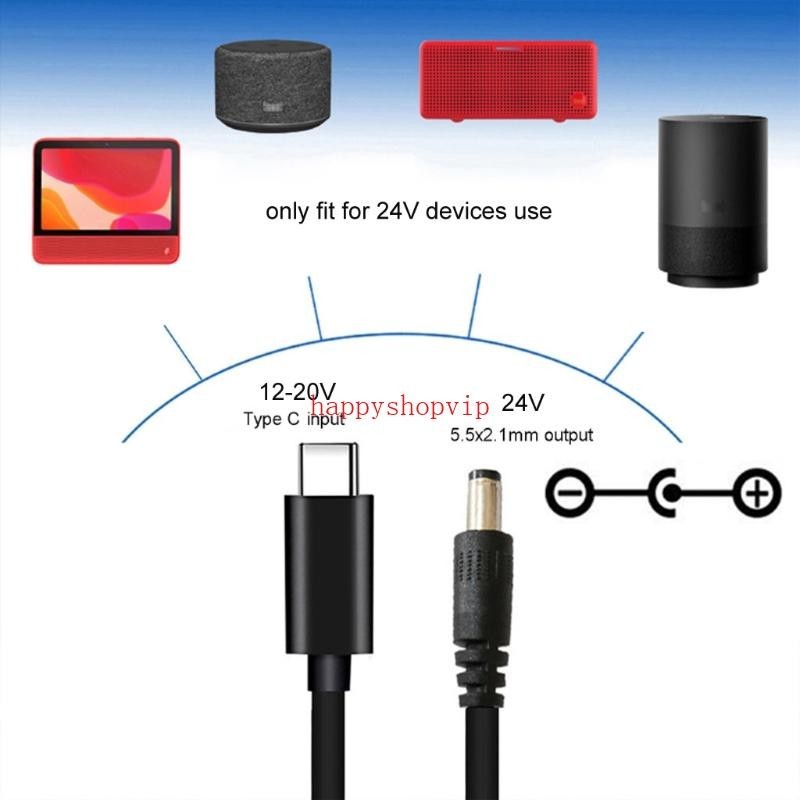Hsv Type C ถึง DC 5 5x2 1 มม . สายไฟ Barrel Jack Center Pin Positive ...
