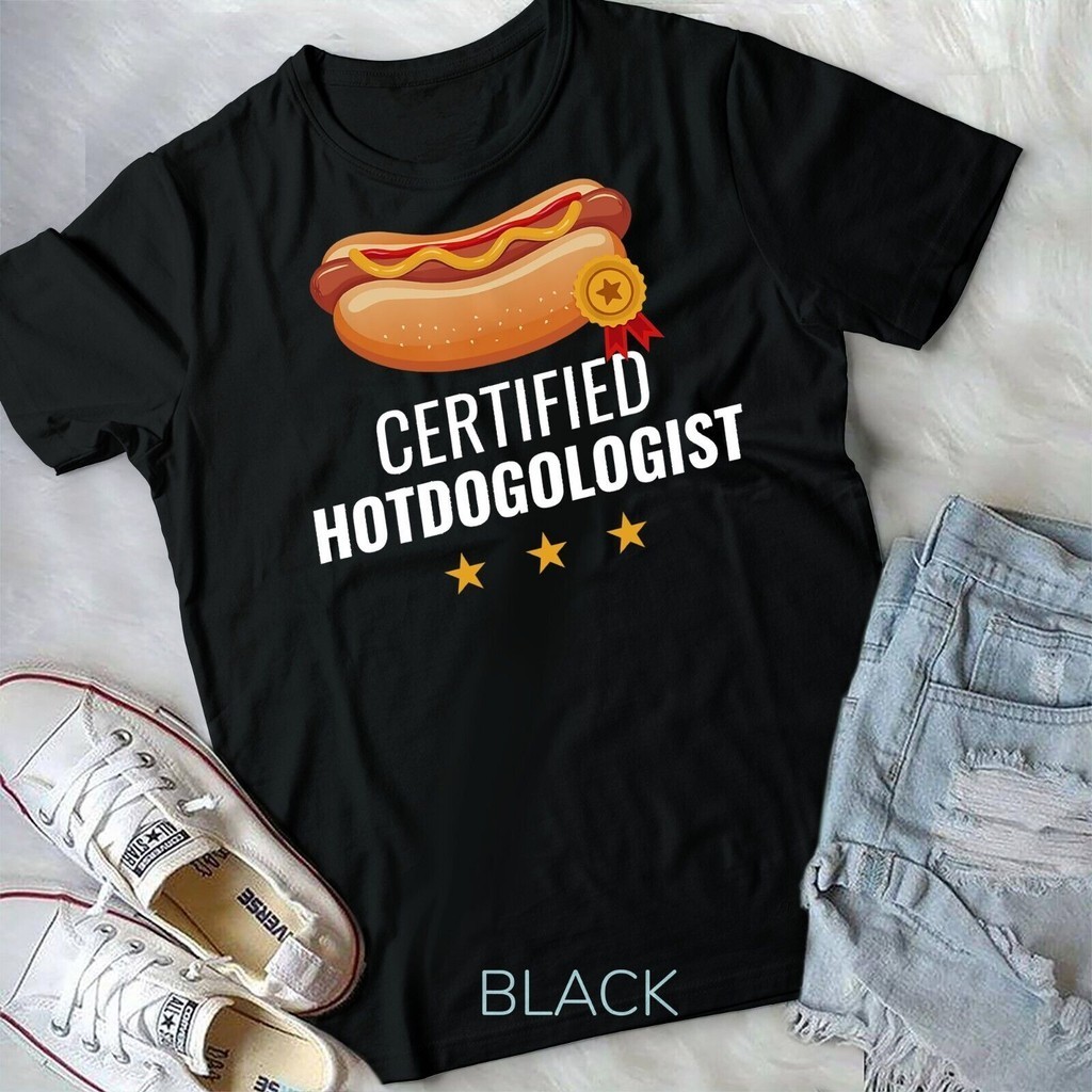 Certified Hotdoglogist Funny Hot Dog Gift เสื้อยืด Unisex | Shopee Thailand