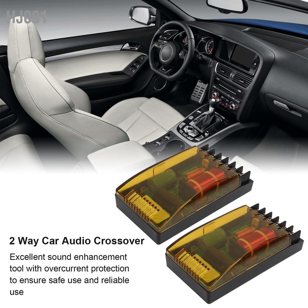 HJ001 คู่ 2 WAY Car Audio CROSSOVER Universal 120W Overcurrent ป้องกัน ...