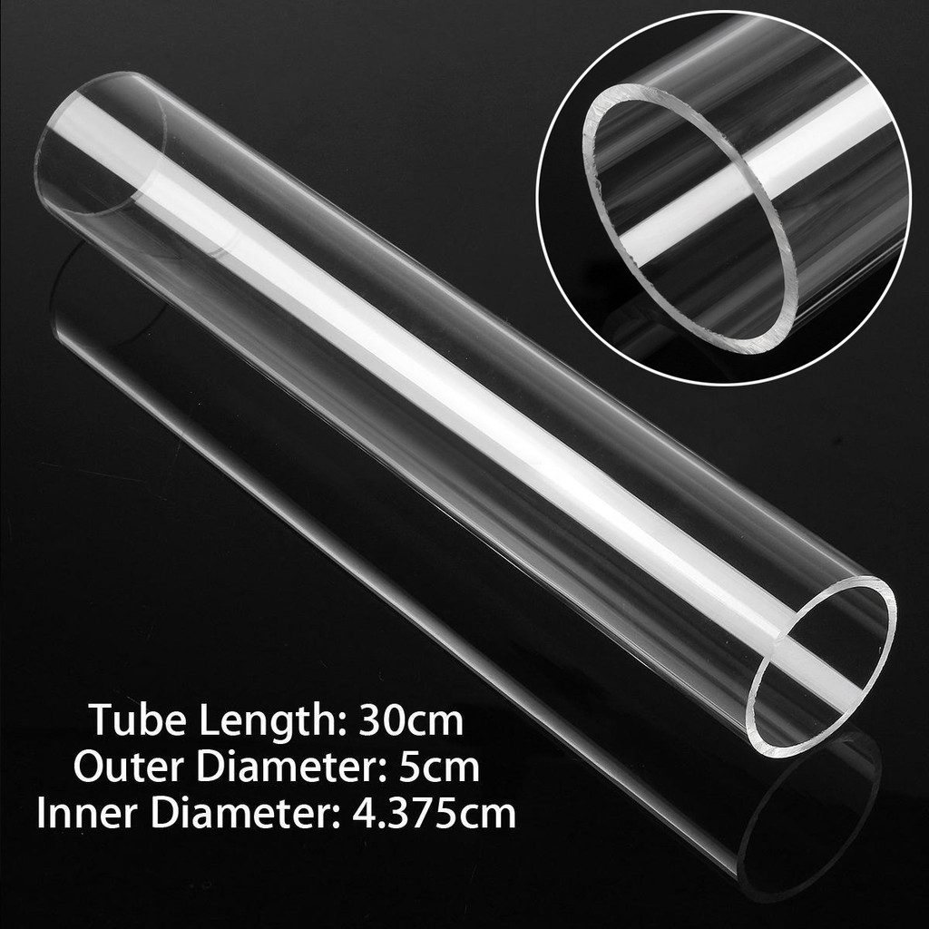 ใหม่โปร่งใสอะคริลิค Plexiglass Lucite Tube 50mm OD 43.75mm ID ความยาว ...
