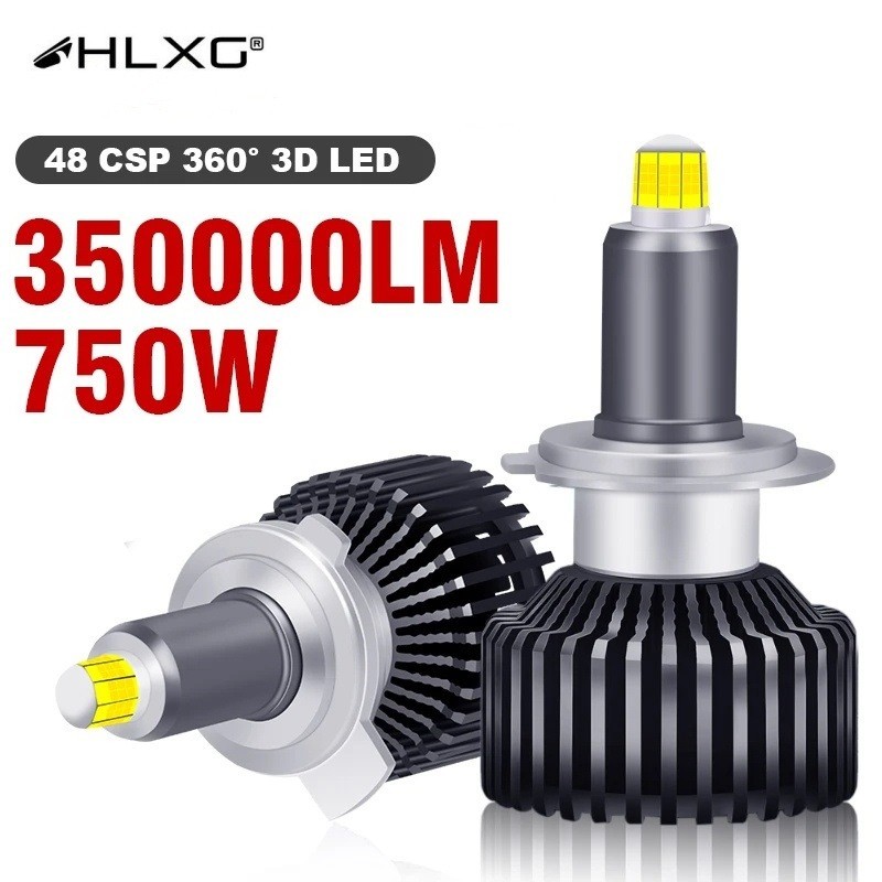Hlxg H7 หลอดไฟหน้า LED 360 Canbus H11 H1 9005 HB3 9006 HB4 H8 9012 D2S D4S สําหรับเลนส์ ...