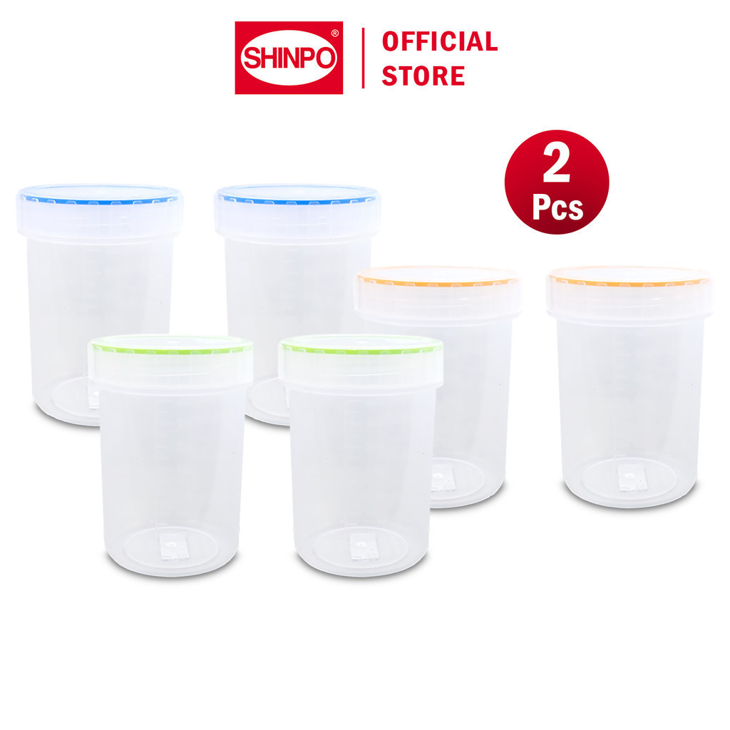 Shinpo COMBO 2 ขวดพลาสติกขนาด M 570 ML ที่ใส่ขนมกล่องเก็บอาหาร SPO-SIP-352M | Shopee Thailand