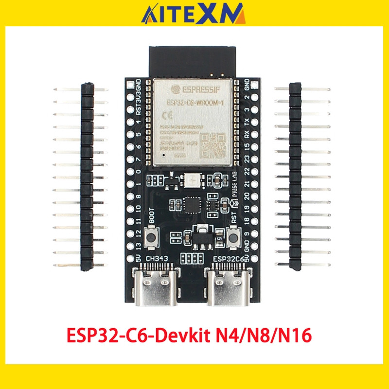 ESP32 ESP32-C6 WiFi + บลูทูธอินเทอร์เน็ตของสิ่งที่ Dual Type-C Development Board Core Board ...