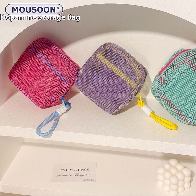 Mousoon Dopamine Square Bag Mini Mesh Portable Travel Toiletries ...