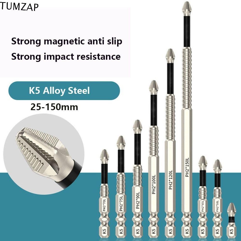Tumzap หัวแม่เหล็กชุด, โลหะผสมเหล็ก K5 ด้ายข้ามบิต, 25-150 มม.ทนต่อแรงกระแทกความแข็งสูง Anti ...