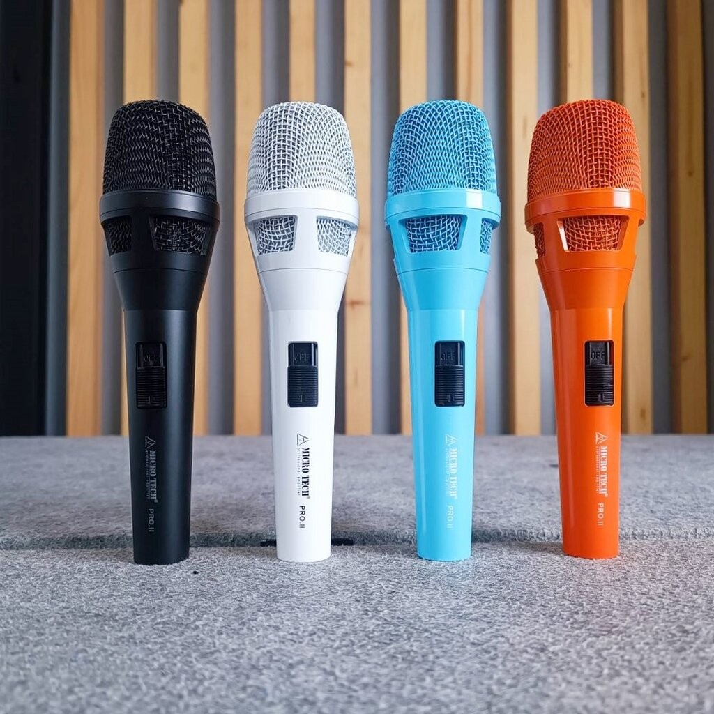 มี 4สี ให้เลือก สีดำ/สีขาว/สีฟ้า/สีส้ม MICROTECH PRO.II ไมค์สาย ไมค์โครโฟน พร้อมสาย5เมตร MICRO ...