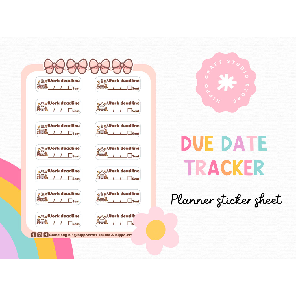 Work deadline | Planner sticker sheet กำหนดส่งงานวันสุดท้าย แพลนเนอร์ ...