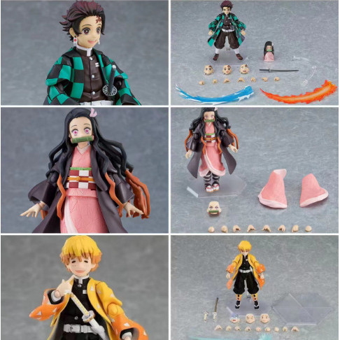 Figma Movable Demon Slayer 522 Clay 508 Demon Nezuko 498 Tanjiro Figure ...