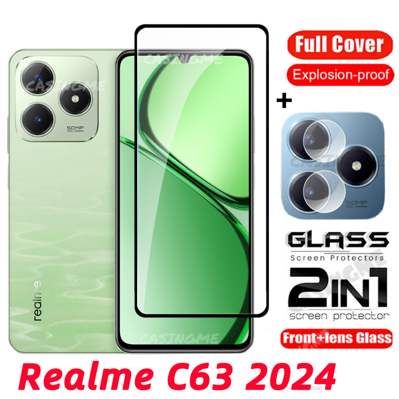2in1 ป้องกันหน้าจอฟิล์มสําหรับRealme C63 2024 โปร่งใสโทรศัพท์ป้องกัน ...