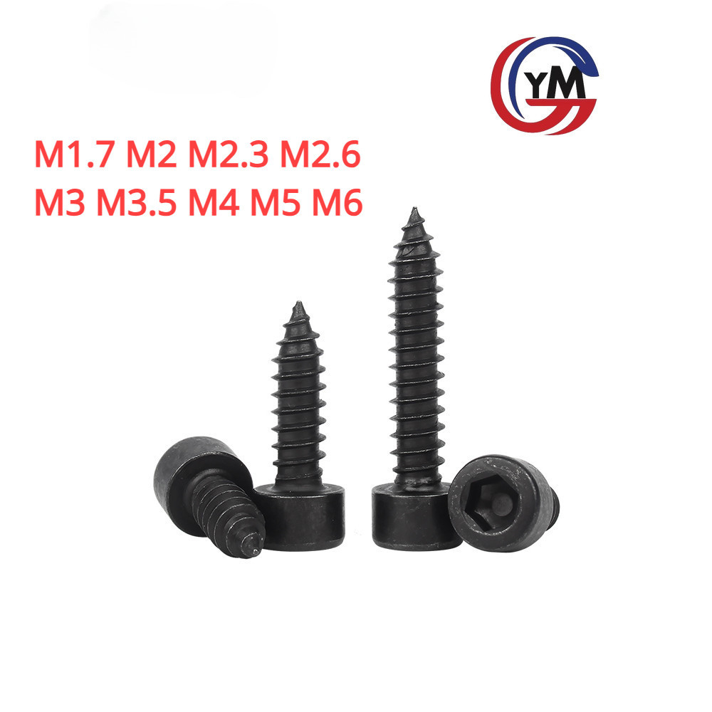 [YHM1] เกรด 8.8 สีดำ หัวจม สกรู เกลียวปล่อย M1.7M2M2.3M2.6M3M3.5M4M5M6 ...