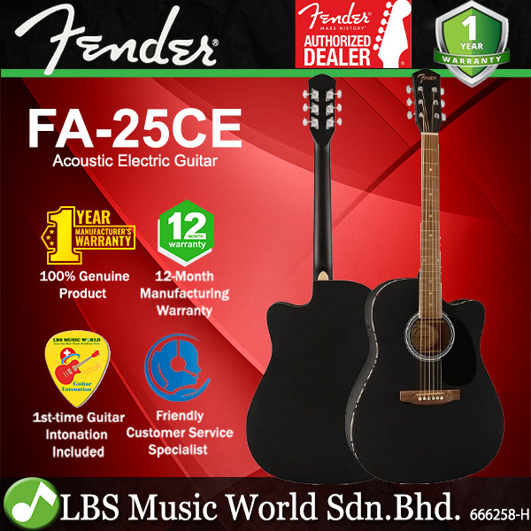 Fender FA-25CE น่ากลัว Body Walnut Fingerboard กีตาร์ไฟฟ้าอะคูสติก ...