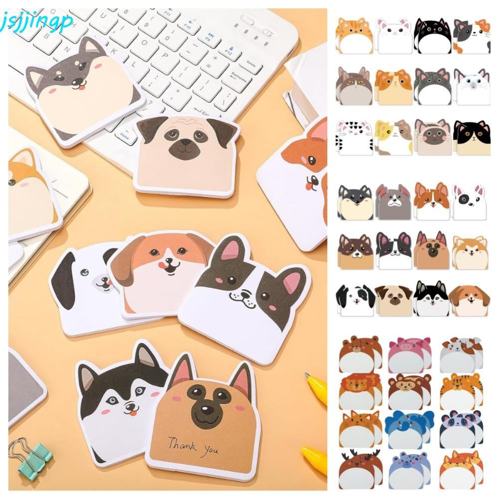 Jsjjingp แผ่นบันทึกสัตว์ 12 ชิ้น, การ์ตูน Meow Cat Sticky Note, สมุด ...