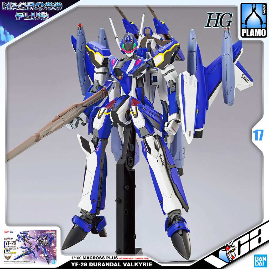 VCA ⭐️ BANDAI MACROSS PLUS HIGH GRADE HG YF-29 DURANDAL VALKYRIE MAXIMILIAN JENIUS USE FULL SET ...