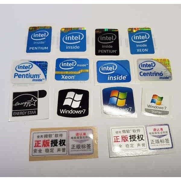 สติกเกอร์ฉลาก intel intel Windows7 Authorized Label XEON Energy Star In ...