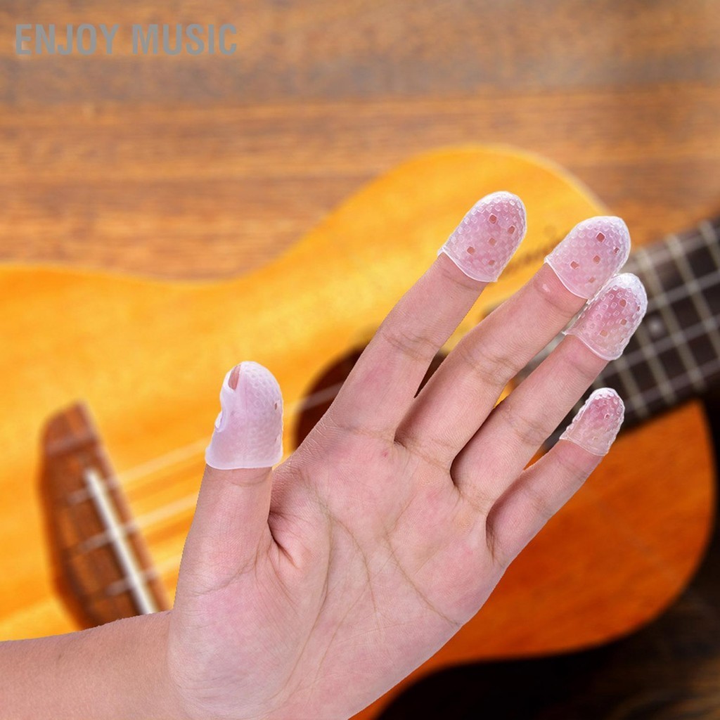 Enjoy Music ซิลิกาเจลป้องกันปลายนิ้ว Fingerstall และกีตาร์ Finger Picks ...