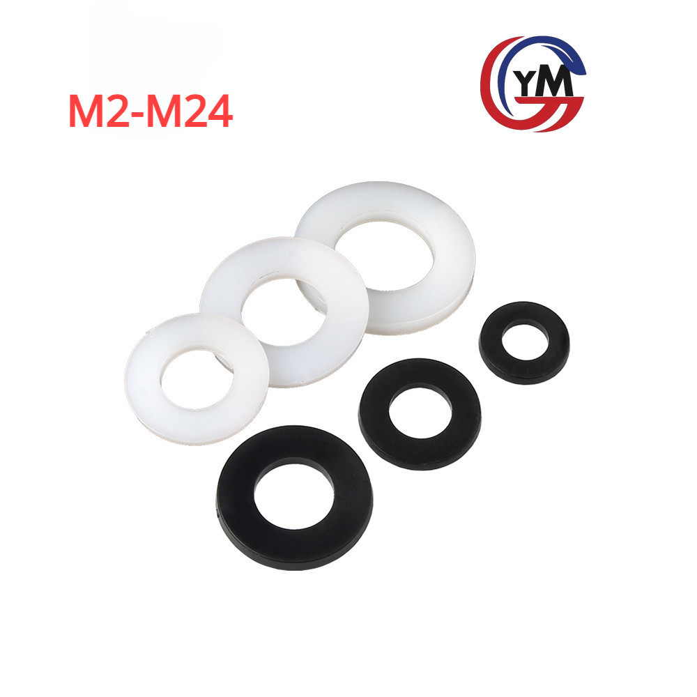 [ Ymh1] ขาว ดำ แหวนอีแปะ ไนลอน พลาสติก แหวนรอง น็อตสกรู M2-M24 Flat ...