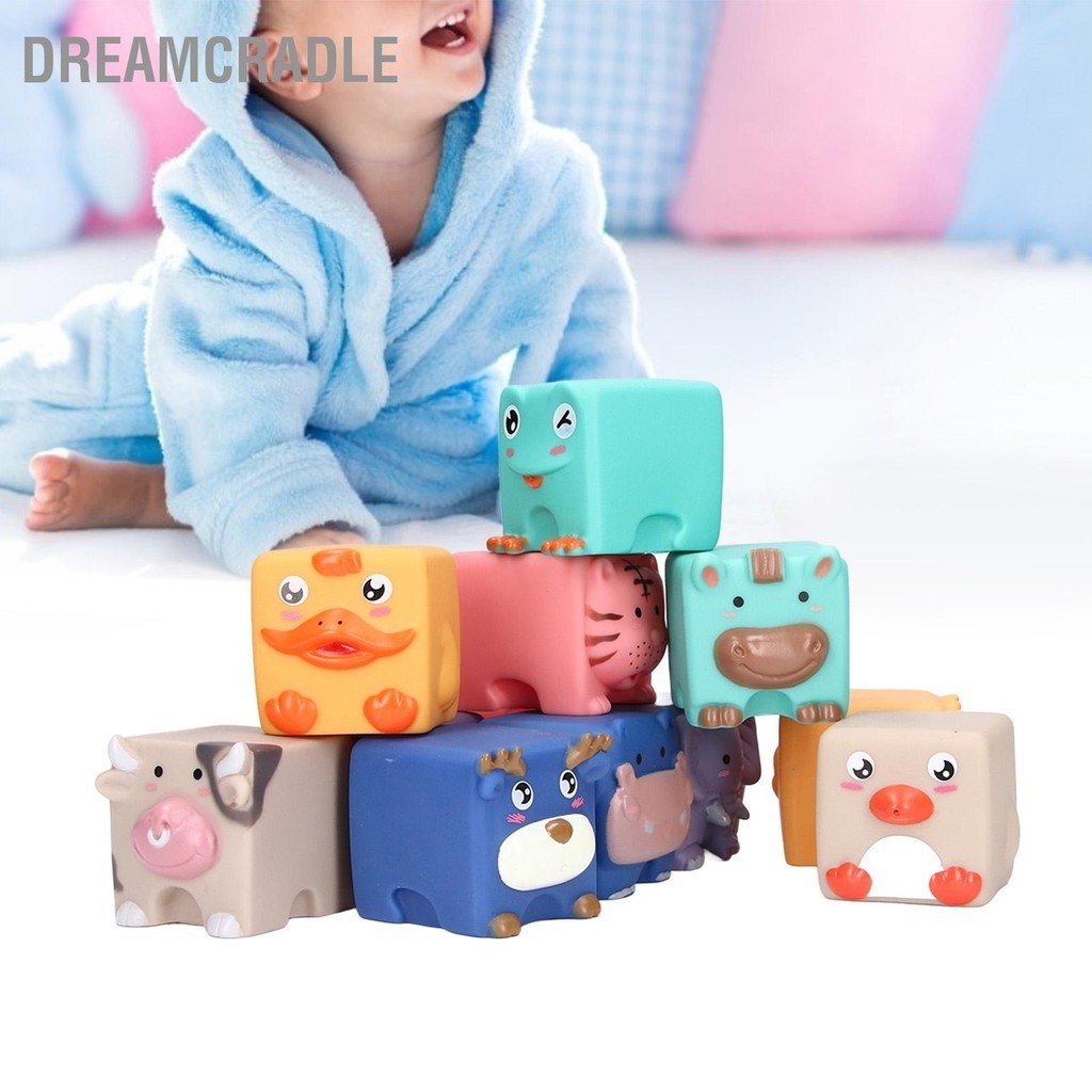 DreamCradle Baby Blocks ซิลิโคนอ่อน Building ของเล่นบีบสำหรับเด็กอายุ ...