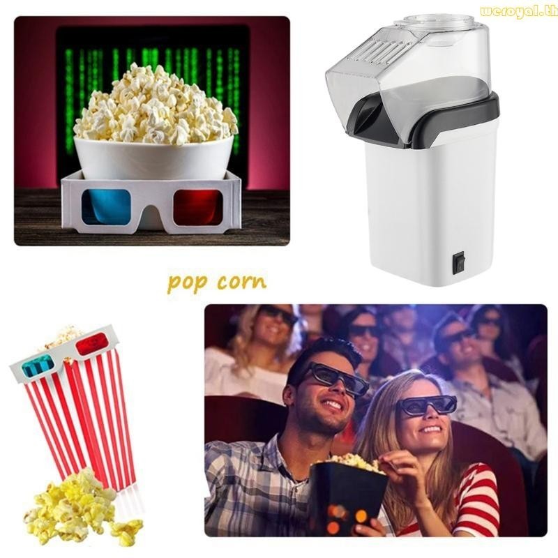 Weroyal Mini Popcorn Machine Plug-In Hot-Air Corn Popper Oil-Free ...