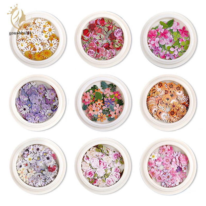 [goushbshiy ] 50 ชิ ้ น/Box Nail Art Ch Flower Rose Ultra Thin Wood ...