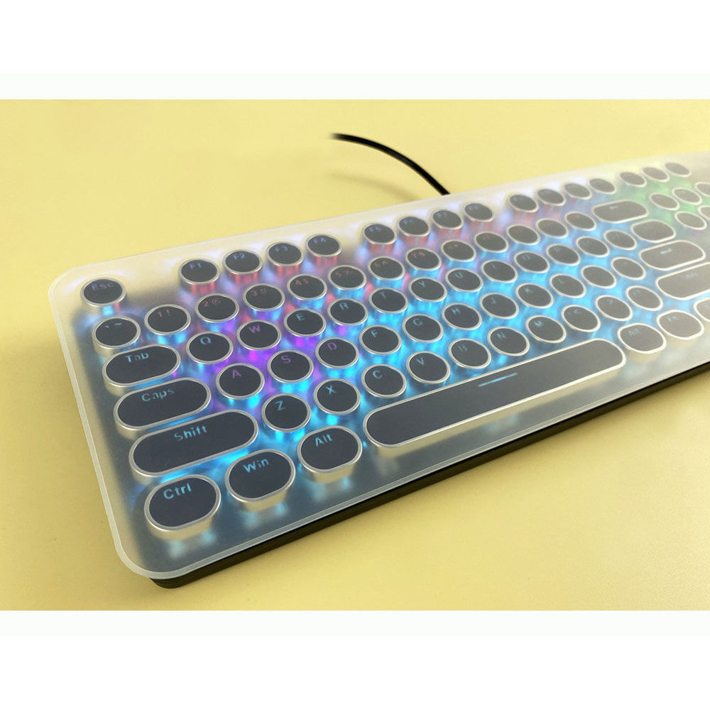 ขายหมดทันทีPunk Keyboard ฟิล์มป้องกันสากลปุ่มกลมกันฝุ่นแบนคีย์บอร์ดไร้ ...