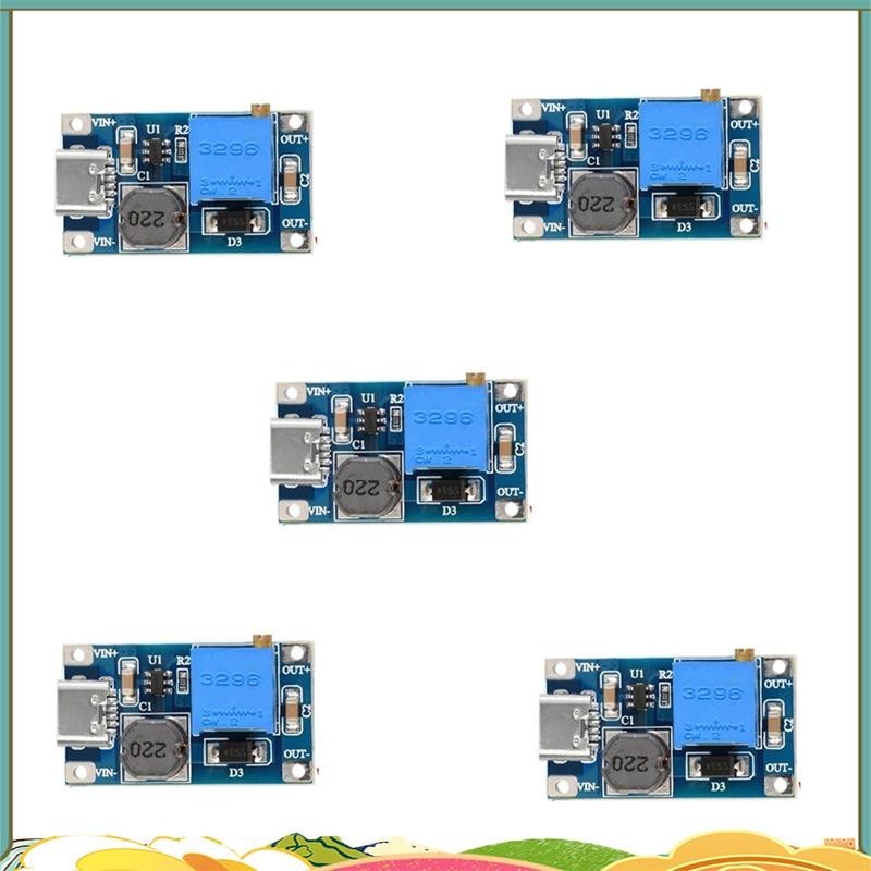 5 ชิ้น 2A DC-DC Step Up Boost โมดูล TYPE-C-USB, Step Up Boost Converter ...